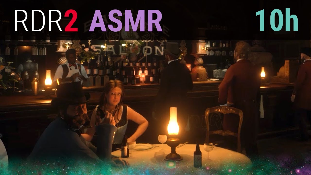 ASMR - 10 Hours of Western Saloon Ambiance - Small talk, soft piano ...