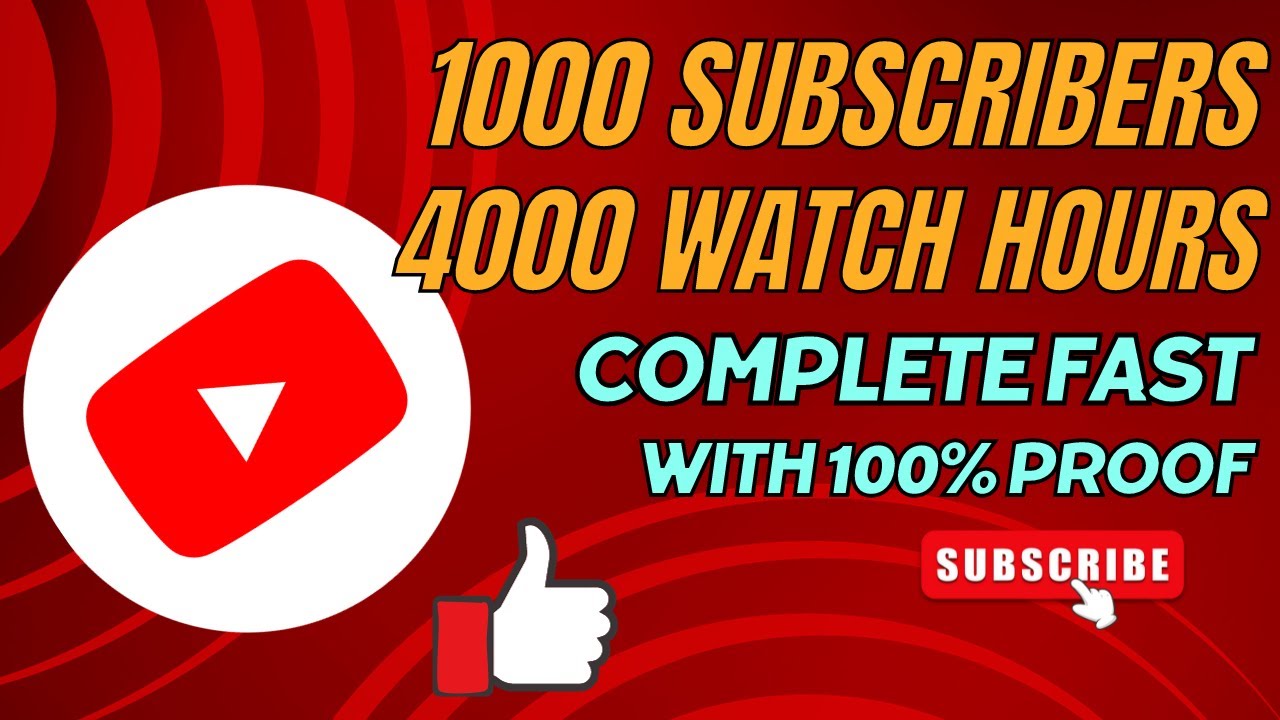 How to get 1000 subscribers and 4000 watch hours fast on youtube # ...