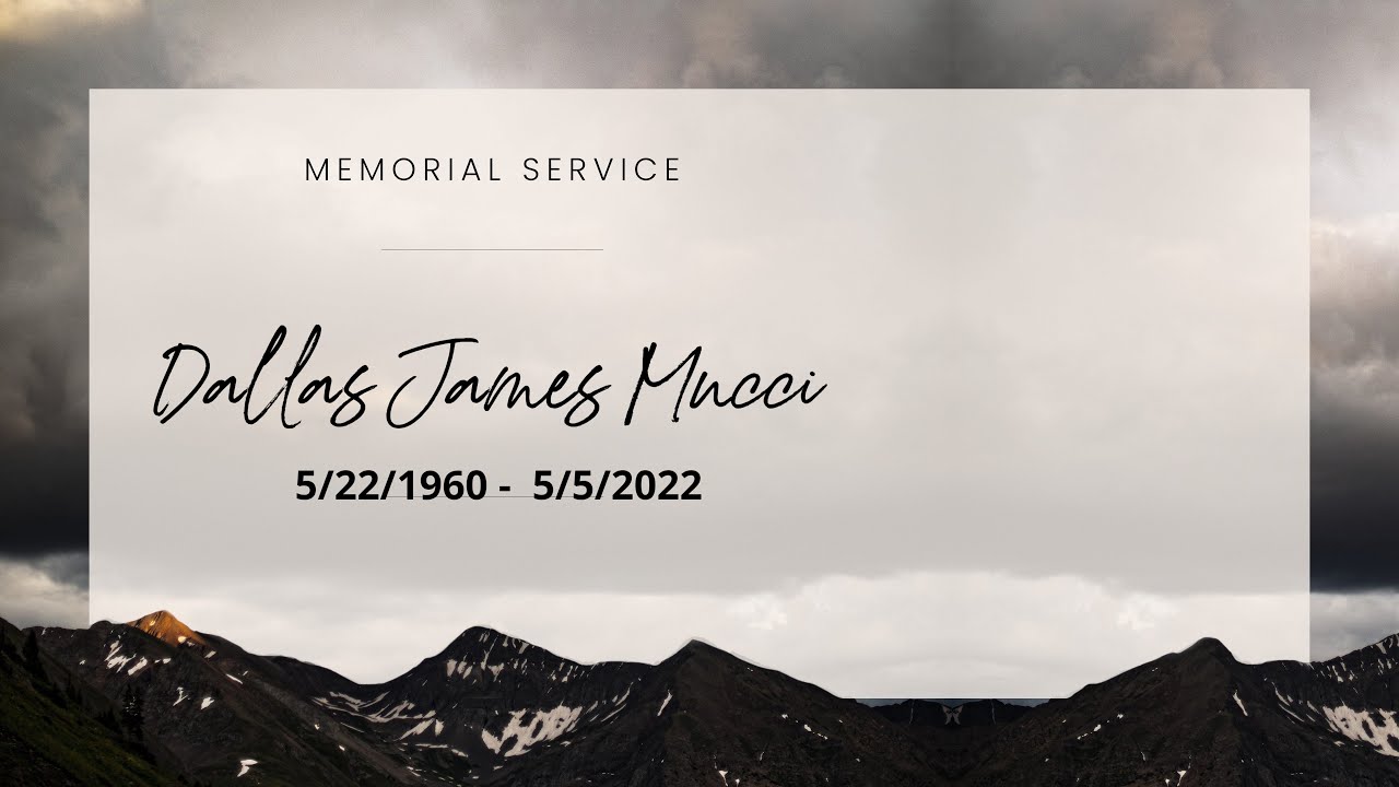 Dallas James Mucci Memorial Service - 10/08/2022 - YouTube