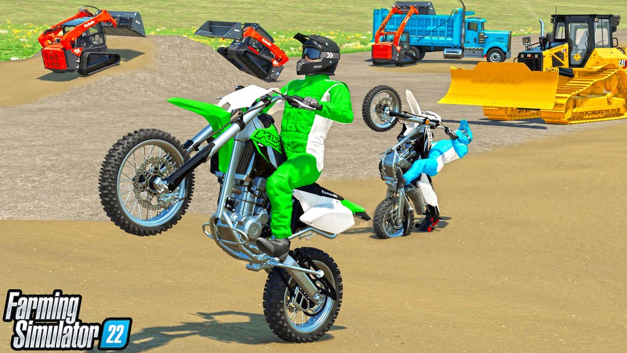 MX DIRT TRACK POPPIN' WHEELIES OVER JUMPS (FS22 MOD) | CAN WE MAKE ...