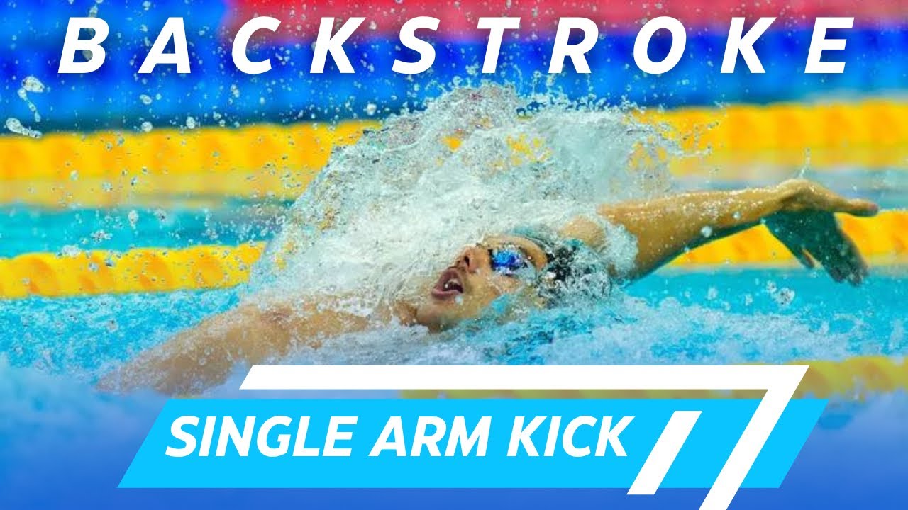 Backstroke Drill 2: Single Arm Kick (Focus head position, eyes up ...