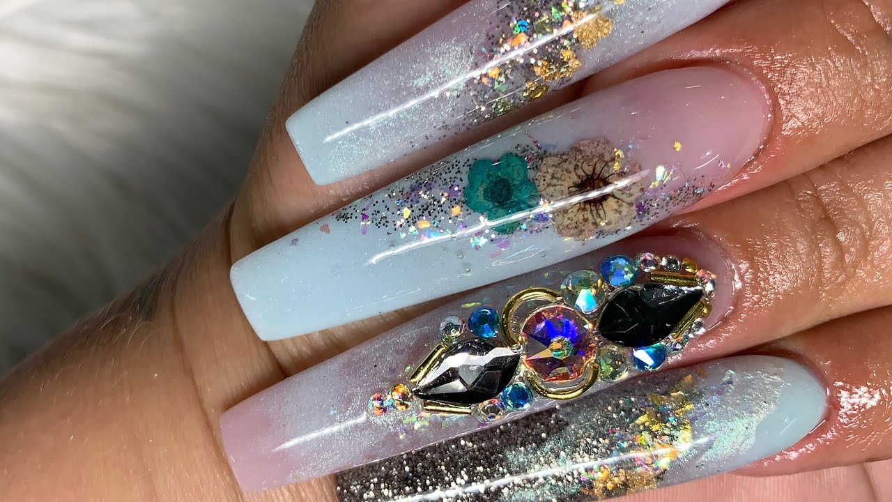 Watch me do my nails | Xxl nail tips | start to finish - YouTube