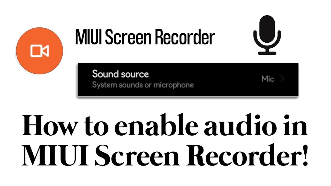 How to enable audio of MIUI Screen Recorder | Mi phone ka Screen ...