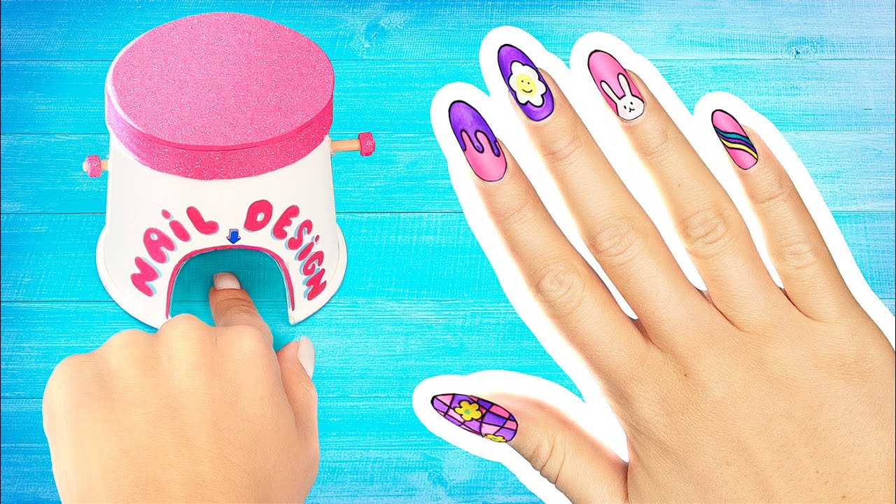 DIY Paper Nails / Paper Manicure Nail Salon - YouTube