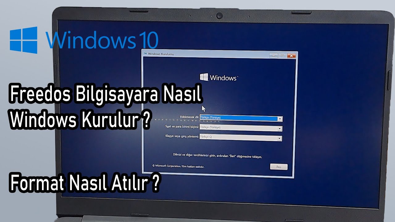 Freedos Bilgisayara Windows Nasıl Kurulur ? | Windows 10 Format Atma ...