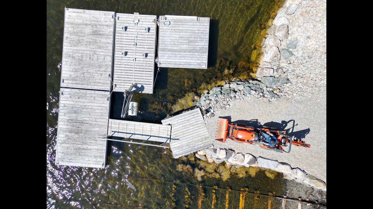 49 Launching The Floating Docks With Our Kubota, Stacking The Skids ...