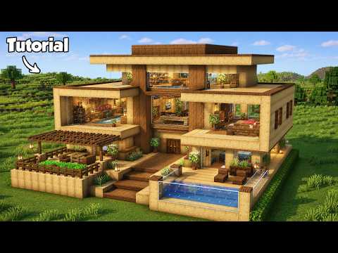 Minecraft: How to Build a Survival Wooden House Tutorial (Easy) #3 - Interior in Description!