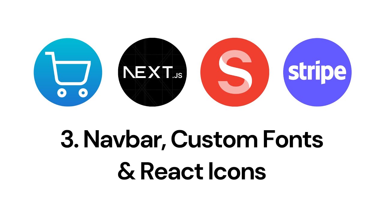 Build an Ecommerce Website | Part 3 Navbar, Custom Fonts, React Icons ...
