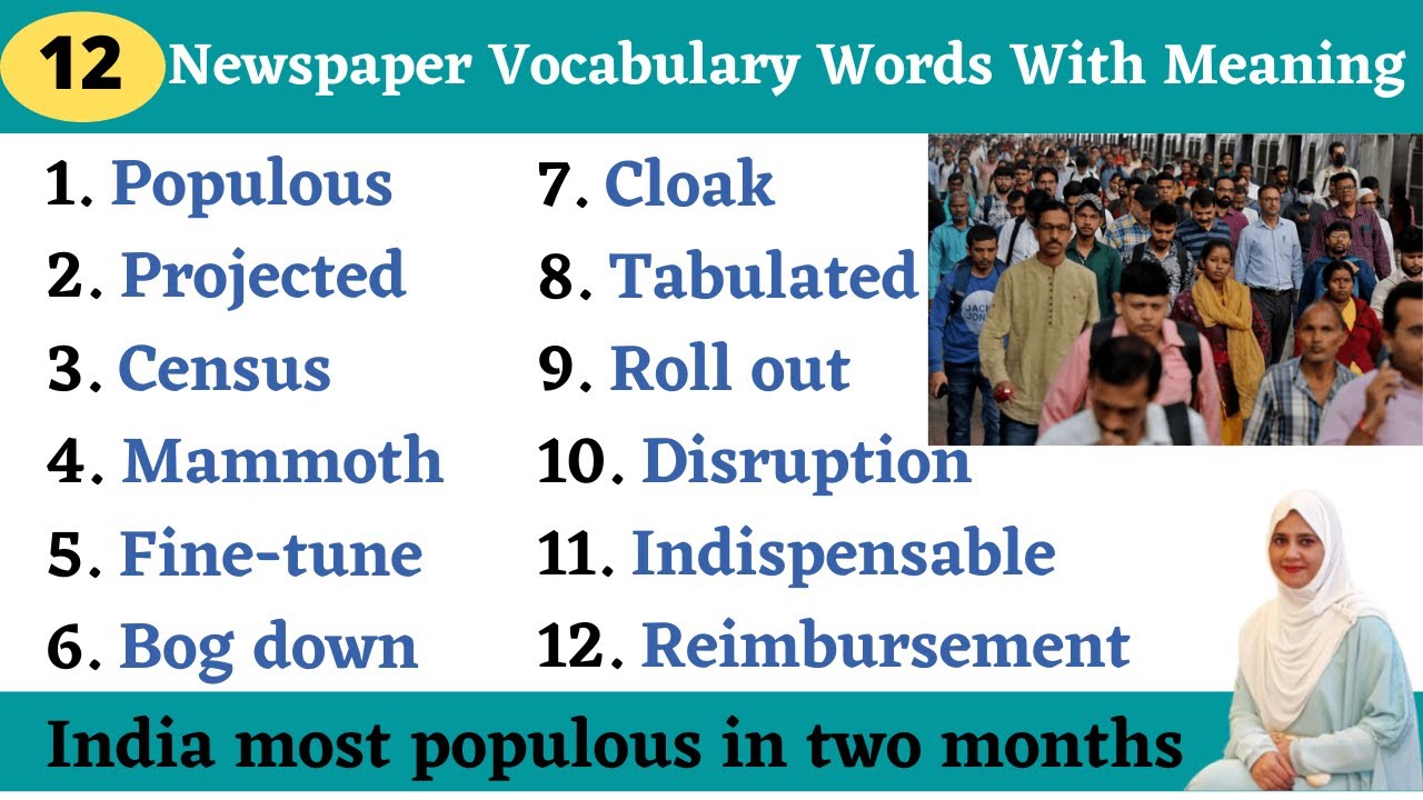 12 English Newspaper Vocabulary Words - India most Populous Country in two months - YouTube 12-english-newspaper-vocabulary-words-india-most-populous-country-in-two-months-youtube
