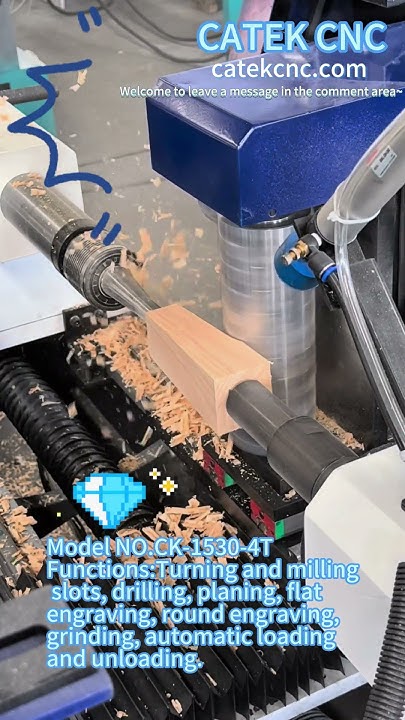 🌟CATEK CNC wood lathe: Use the planer function to process a square sofa leg! - YouTube