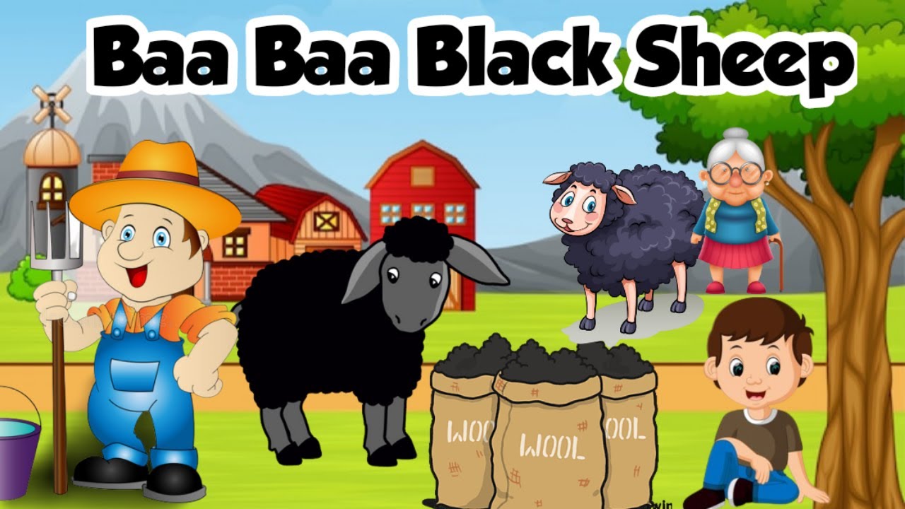 Baa Baa Black Sheep nursery rhymes|kids poem|baby rhymes|kids songs ...