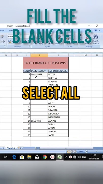 How to fill blank cell post wise #shorts #excel #exceltips #exceltrick #exceltutorial - YouTube