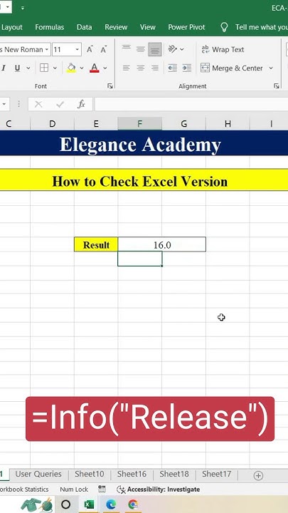 How to Check Excel Version #excel #msexcel #shortsvideo #shorts # ...