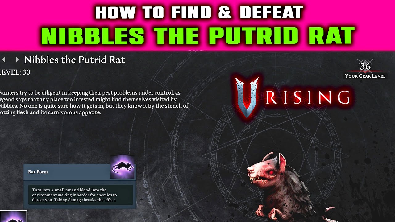 V Rising: How to Find & Defeat Secret NIBBLES THE PUTRID RAT BOSS - How ...