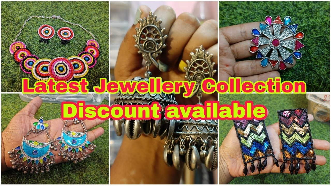 Latest Silver & Black Polish Jewellery Wholesale|| Chini Beads Necklace ...
