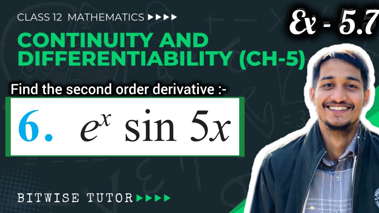 Find second order derivative of e power x into sin 5 x | Second order ...