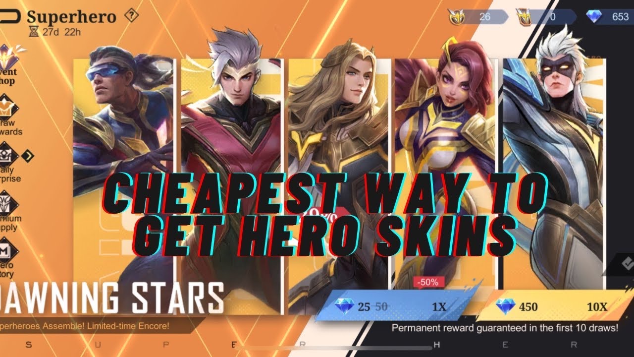 Cheapest way to buy Dawning star hero skins | Mobile Legends| All star ...