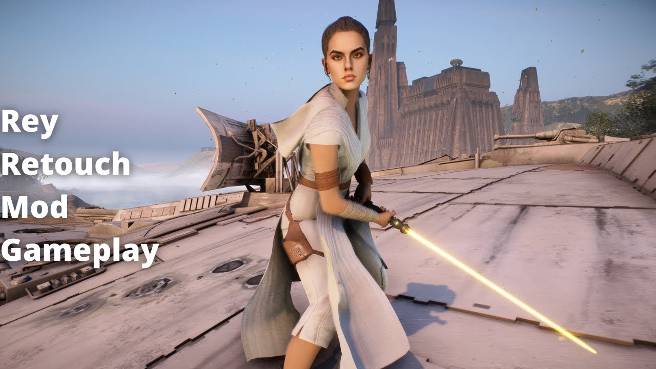 Star Wars Battlefront II - Rey Retouch Mod Gameplay - YouTube