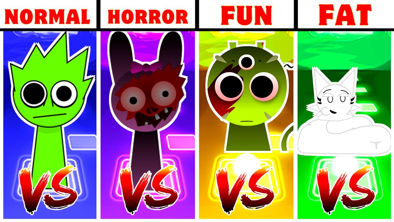 INCREDIBOX SPRUNKI NORMAL VS HORROR VS FAT VS FUN TILES HOP in ...