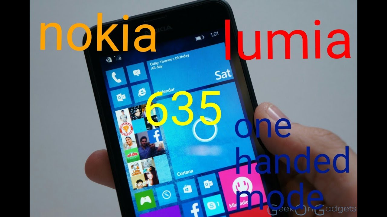 How to activate one handed mode on nokia lumia 635 - YouTube