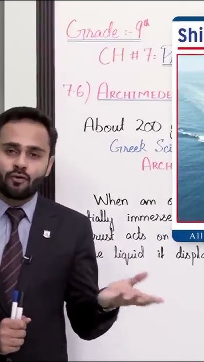 Allied Schools - Class 9 - Physics - Chapter 7 - Lecture 6 - 7.6 - Archimedes Principle - YouTube