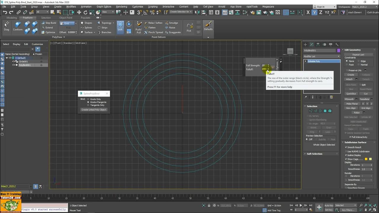 3ds max script course: 026 Spline Poly Bind - YouTube