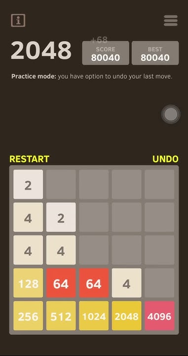 How to get 8192 tile in 2048 puzzle - YouTube