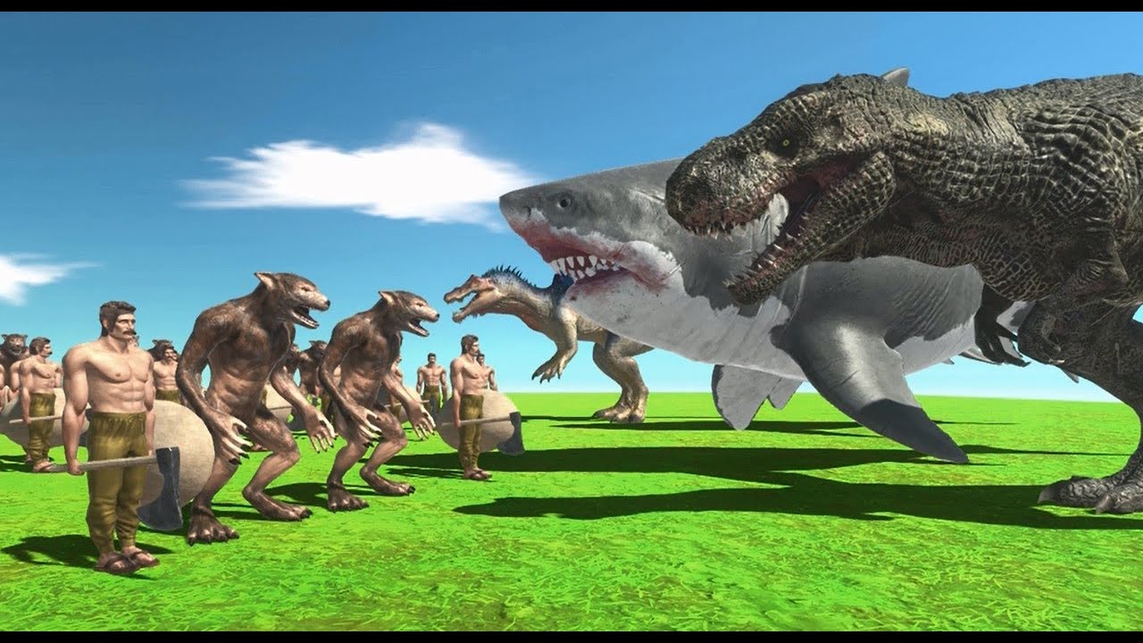 Viking Wolf Pack Attack Megalodon Shark T-Rex Dinosaurs 5000 Yr Old ...