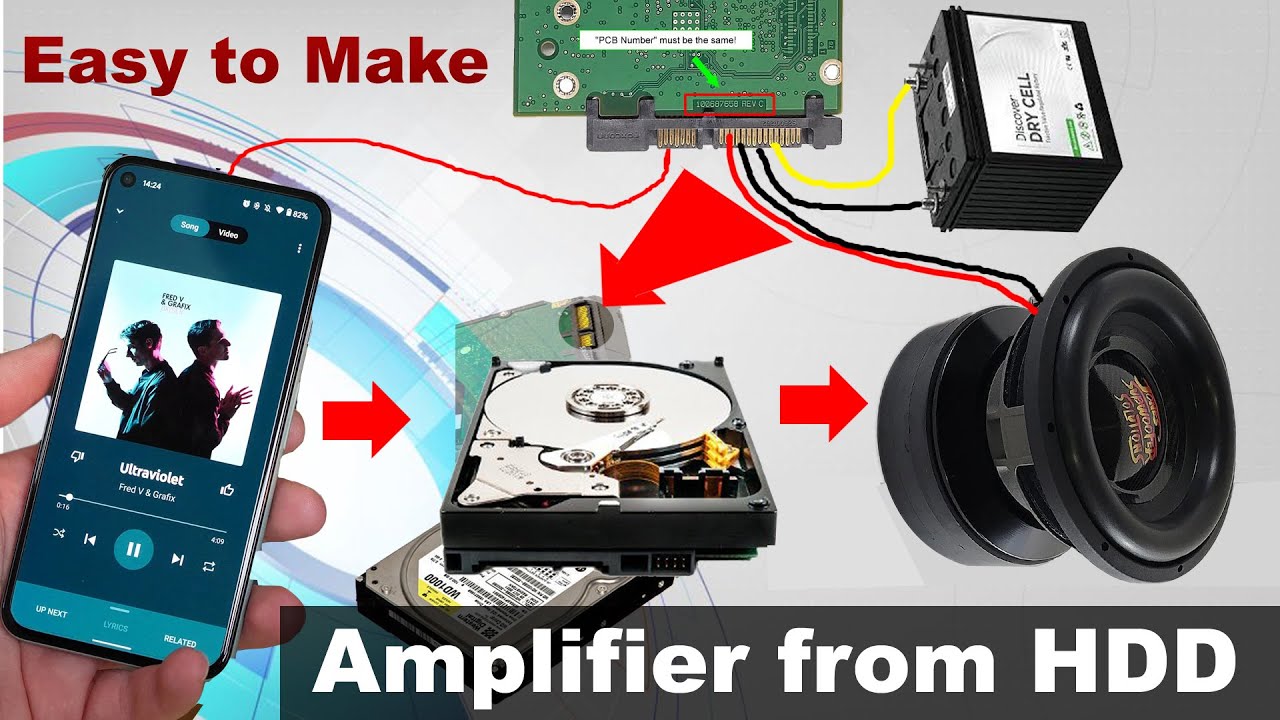 DIY Super Bass Amplifier from Computer Hard disk | HDD Amplifier ...