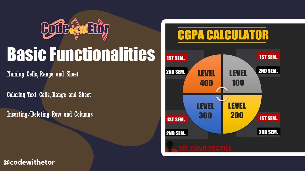 Basic Functionalities : Naming & Coloring of Cells, Range and Sheet - YouTube