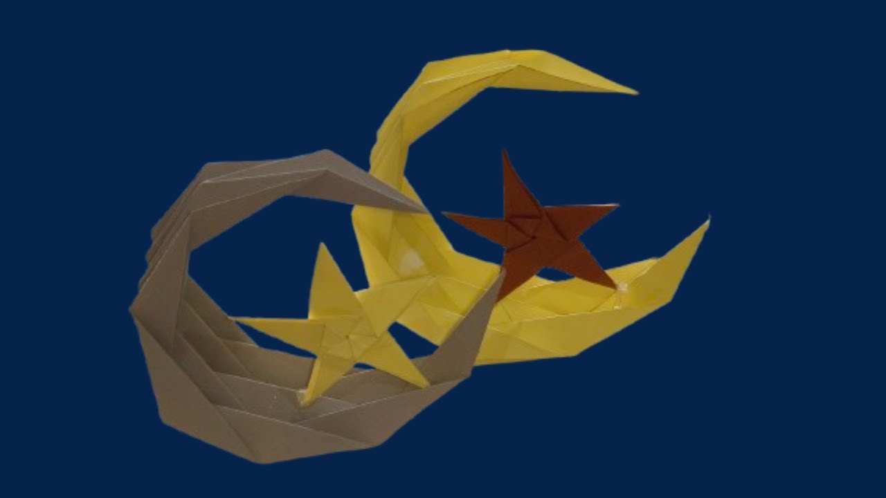 How to make paper craft/paper star/paper moon/easy paper craft idea/fun ...