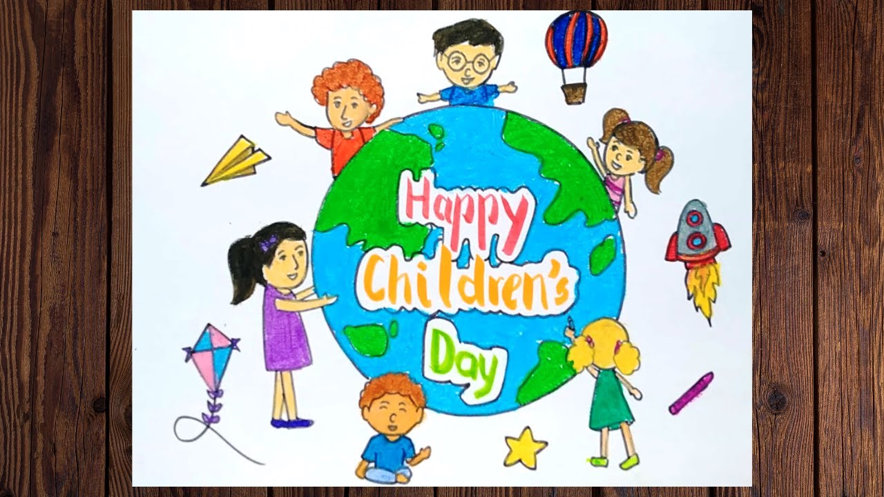 Children's Day Drawing | Happy Children's Day Drawing | Children's Day ...