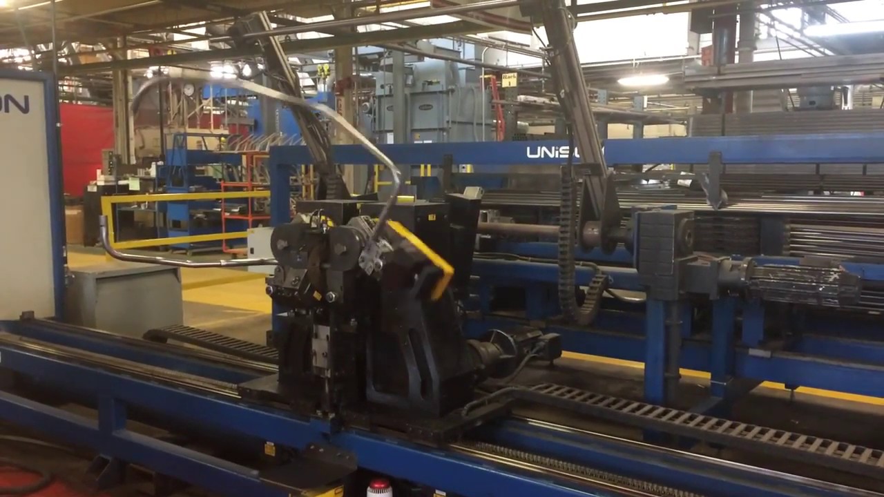 Bending Steel Frames with a Unison Twin Head All Electric CNC Tube ...