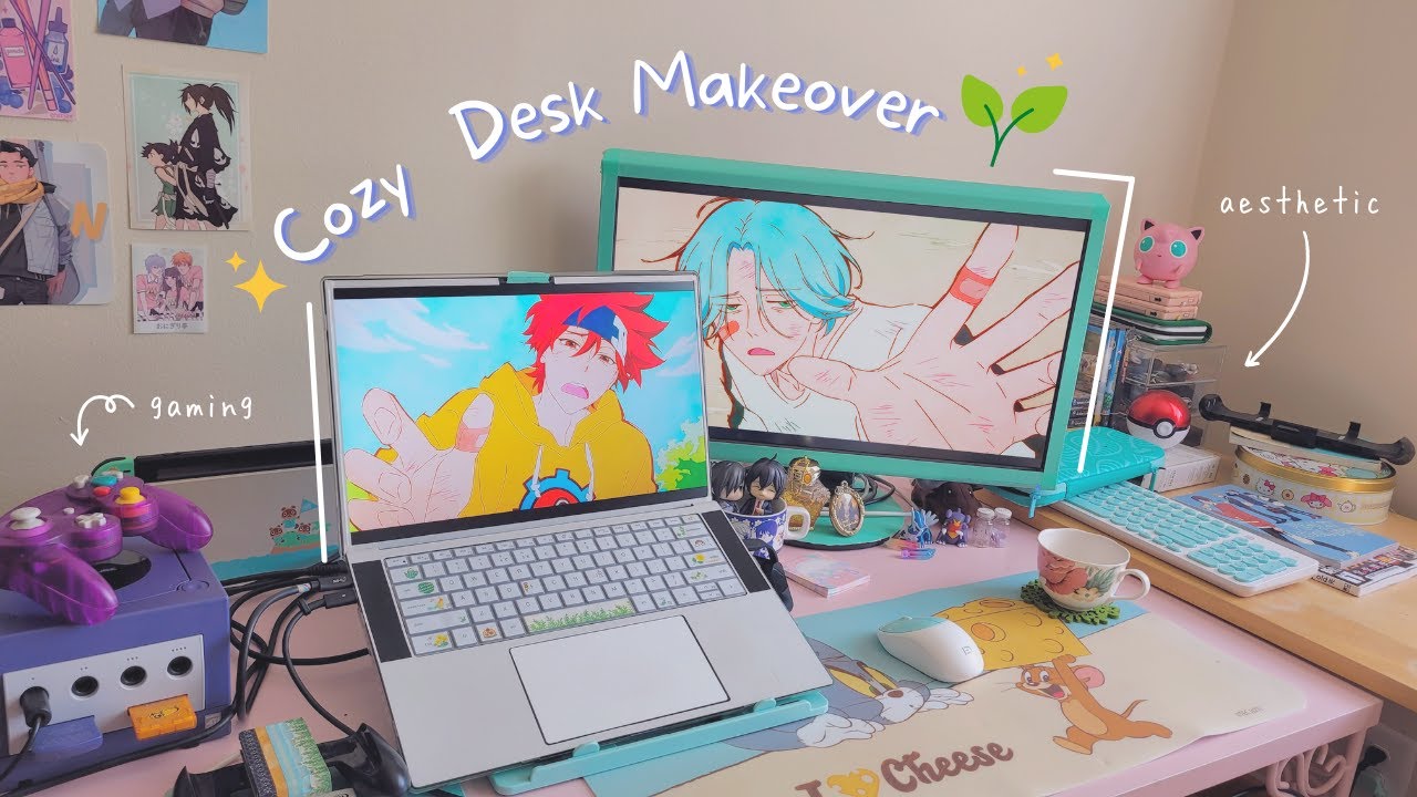 ☁️ Cozy Desk Makeover | Simple & Aesthetic gaming setup 🌱 - YouTube
