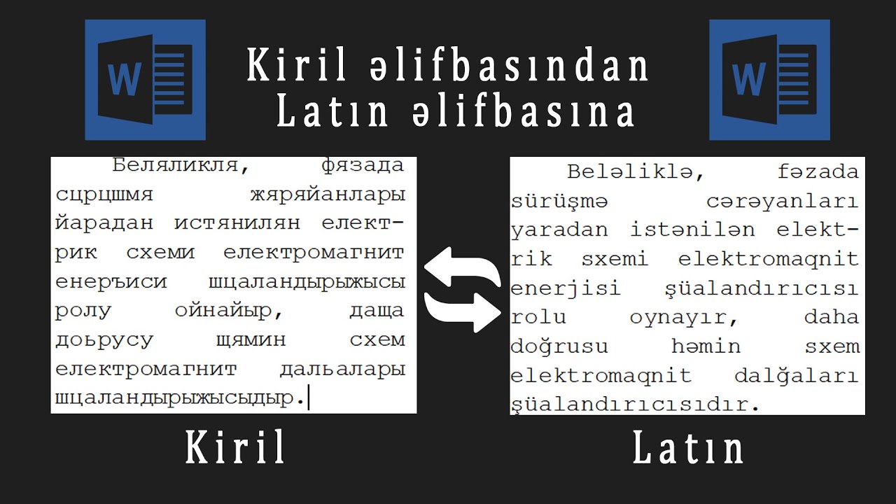 Kiril əlifbasından Latın əlifbasına çevirilmə qaydası - YouTube