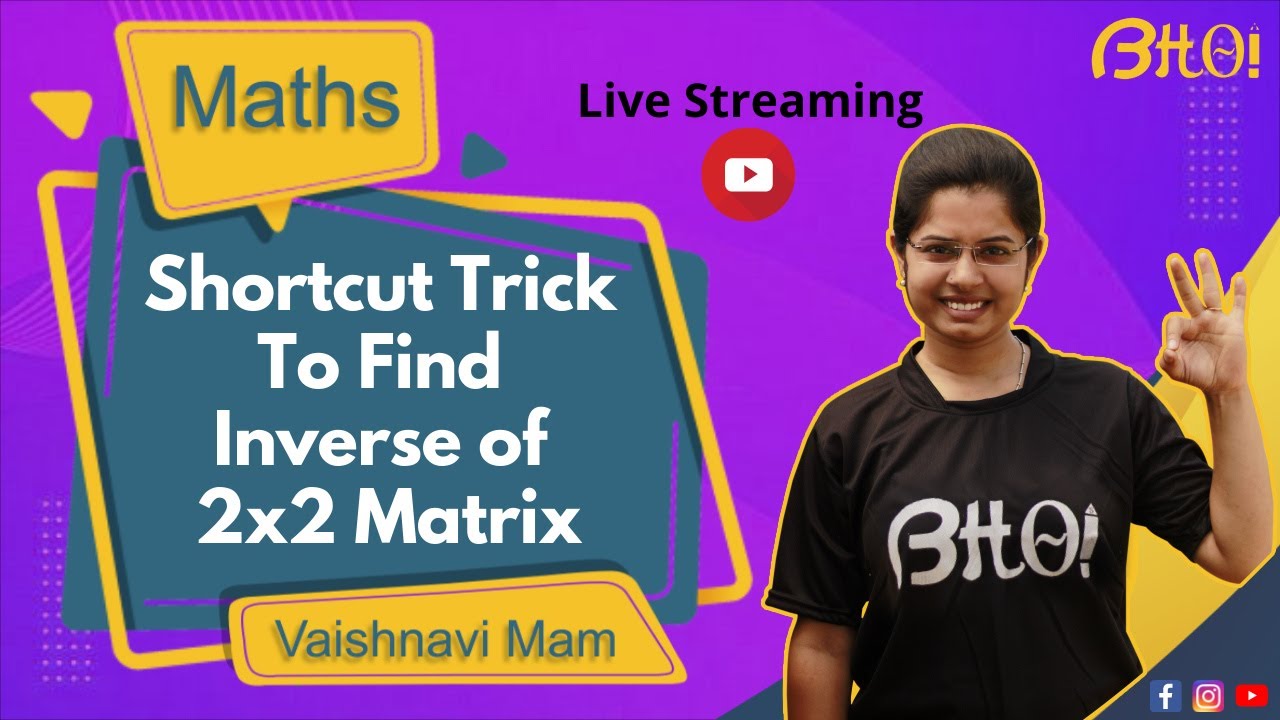 Shortcut Trick To Find Inverse Of 2x2 Matrix By Adjoint Method YouTube Shortcut Trick To Find Inverse Of 2x2 Matrix By Adjoint Method YouTube