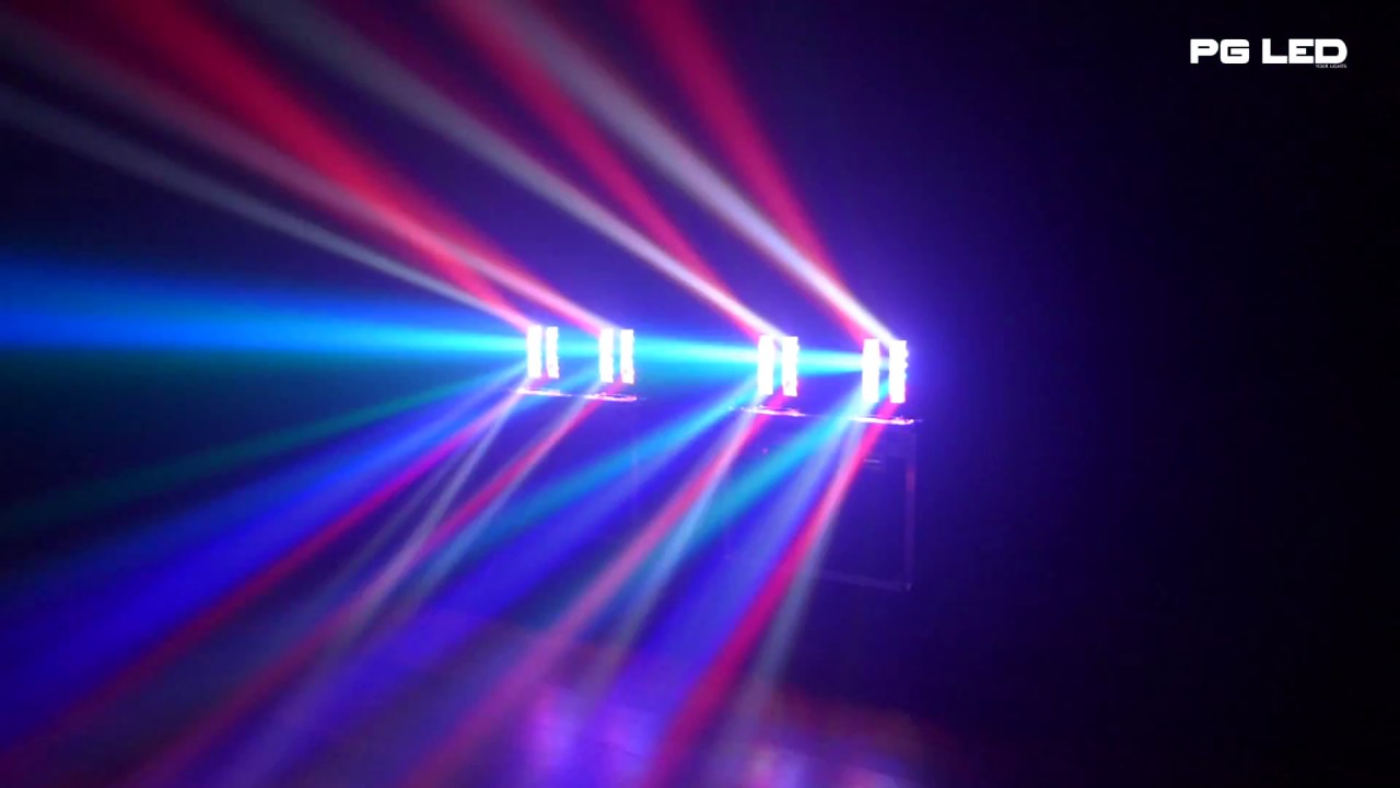 MOVING LED BEAM SPIDER 8X3W RGBW PG LED - YouTube