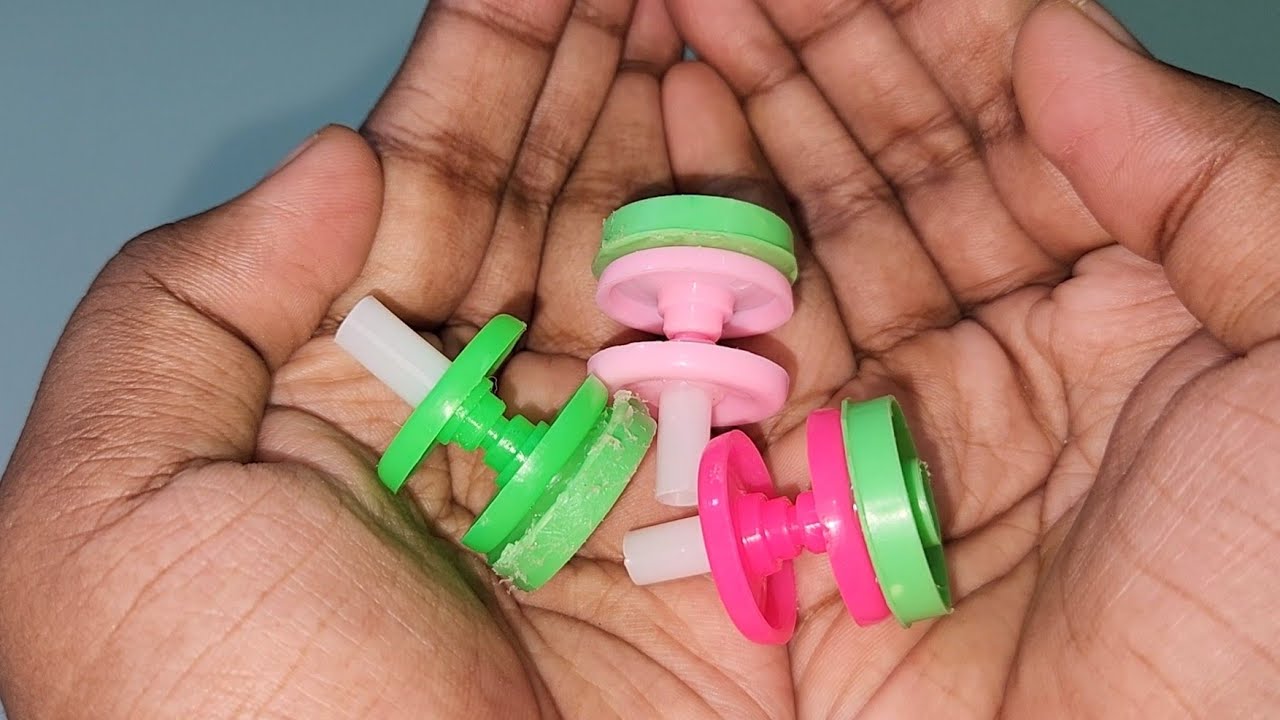 Green, light pink,dark pink small size High roating Spinning top # ...