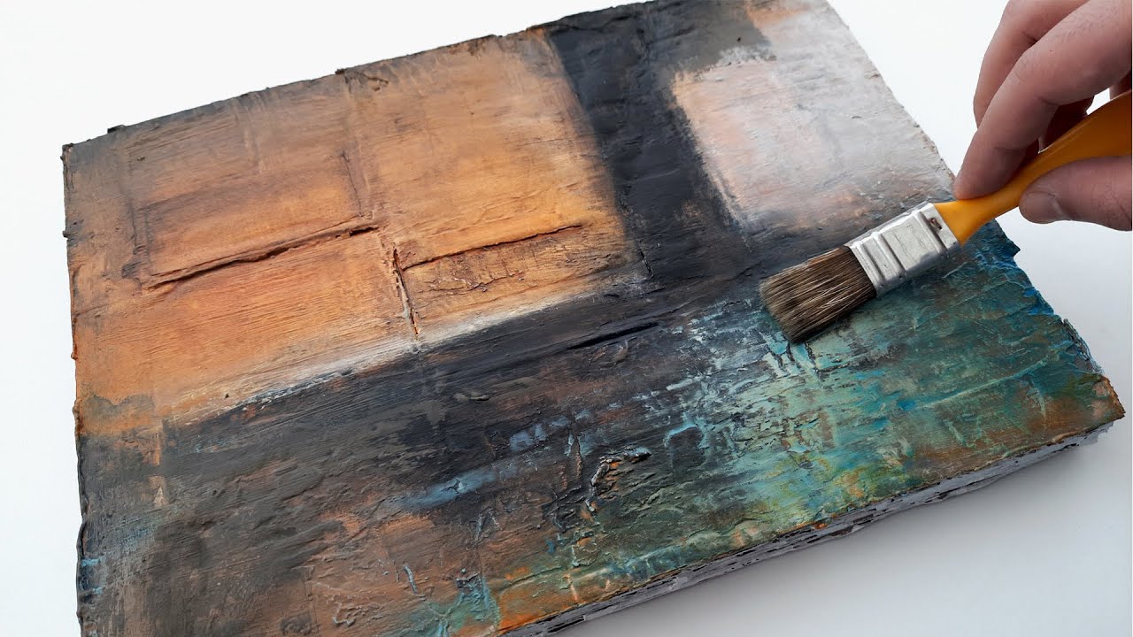 easy diy abstract acrylic painting - Meditative tutorial - mixed media ...