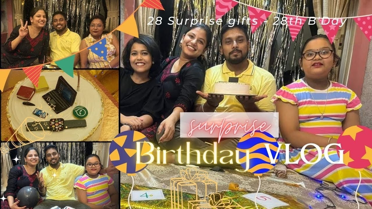 Surprise Birthday Celebration 🥳 | 28 Surprise GIFTS 🎊🎁 #birthday # ...
