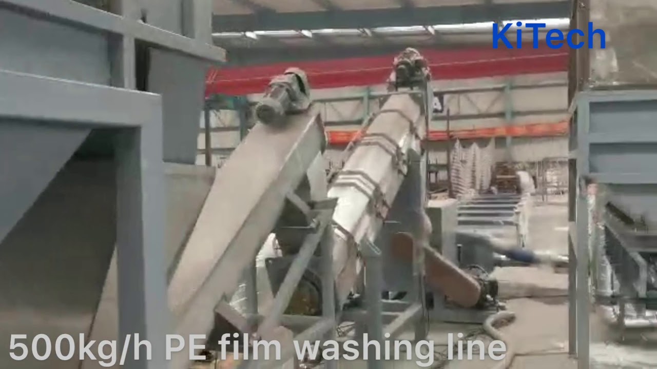 500kgh PE film washing line - YouTube
