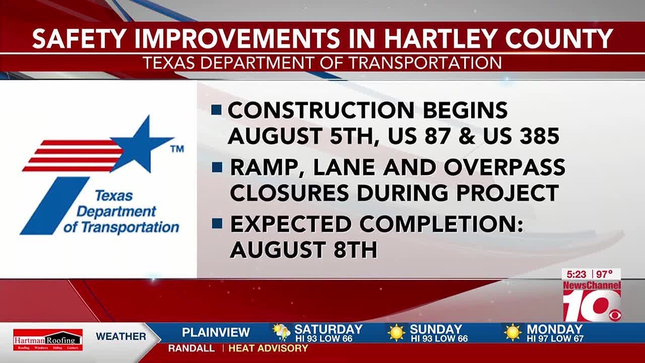 VIDEO: TxDOT: Safety improvements coming to US 87, US 385 in Hartley ...