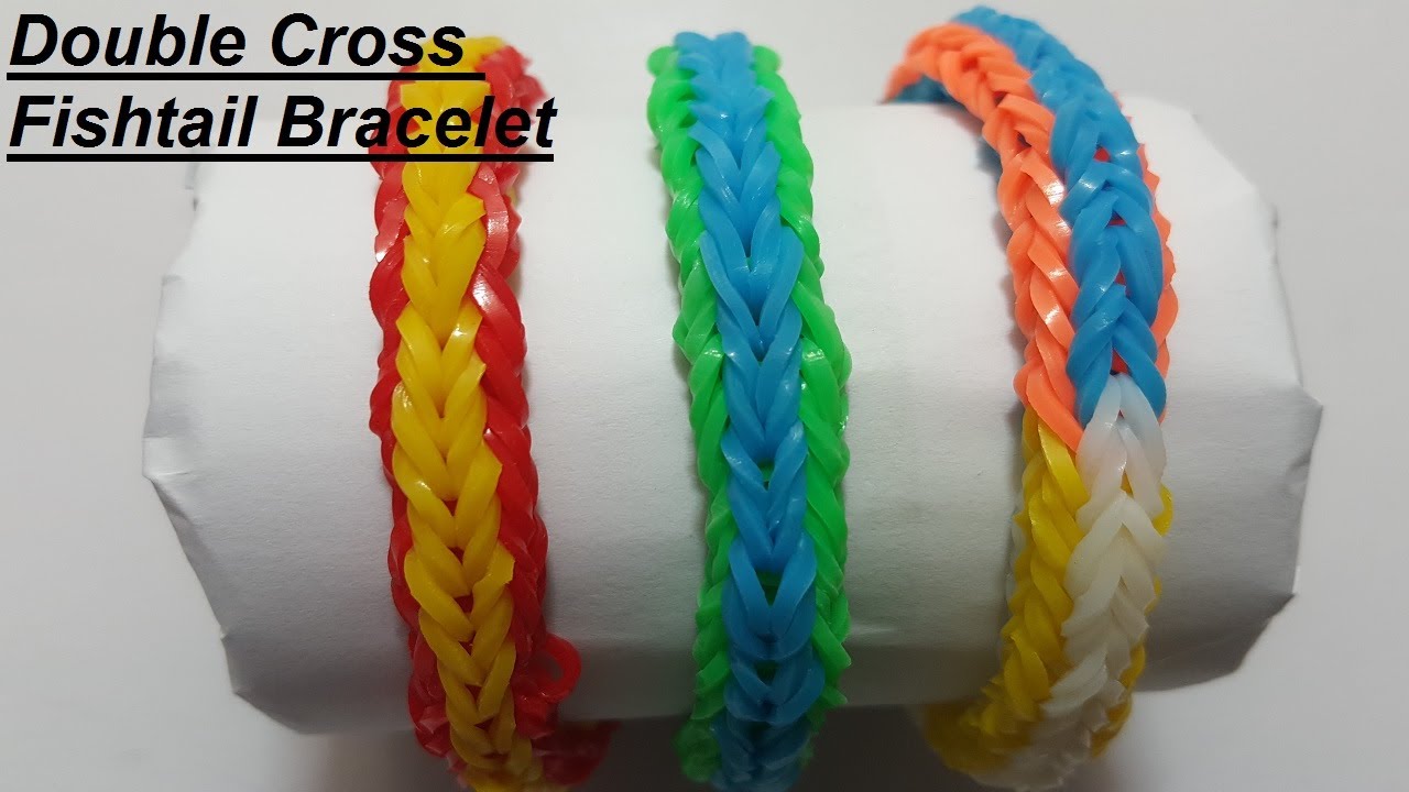 Rainbow Loom® Double Cross Fishtail Bracelet HD by MD Series - YouTube