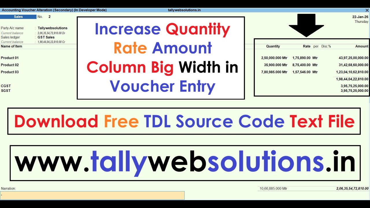 (Download Free TDL Source Code) Increase Quantity Rate Amount Column ...