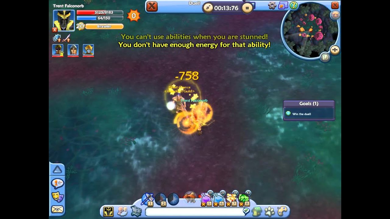 Free Realms wizard vs Brawler/warrior - YouTube