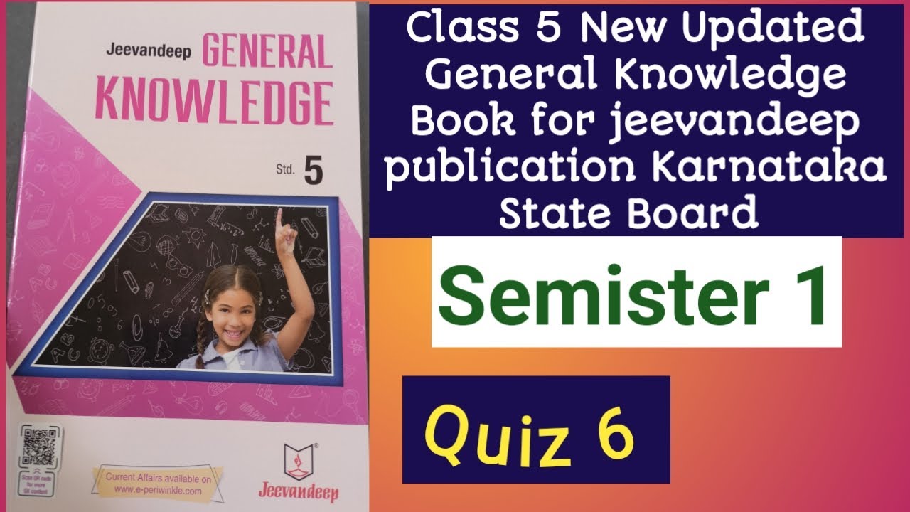Class 5 New Updated Jeevandeep publication general knowledge Quiz 6 ...