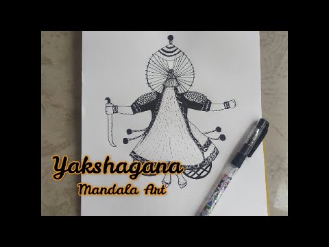Yakshagana Drawing | Mandala Art on Yakshagana | Kaiguna - YouTube