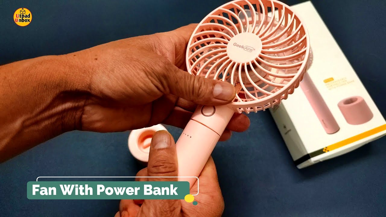 Geek Aire 4 Inch Rechargeable Mini Fan with 2600 mAh Battery | Best ...