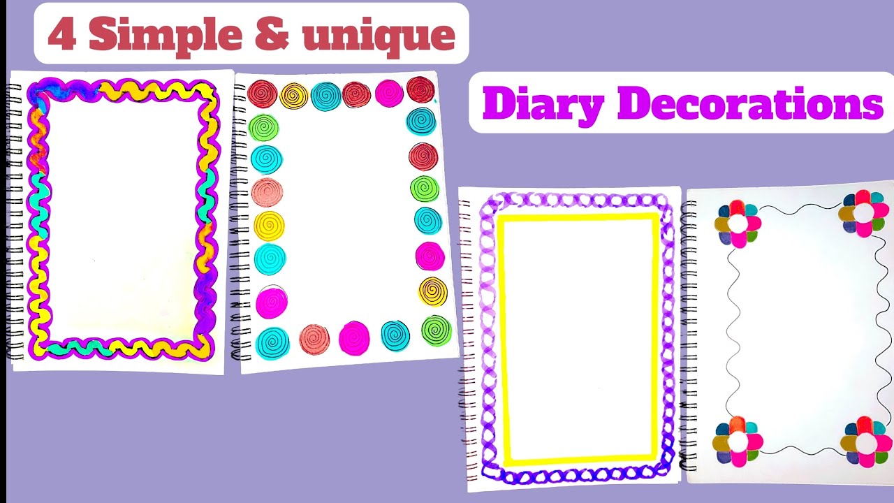 4 Beautiful and Easy Diary Decoration Ideas that you can try at home I ...