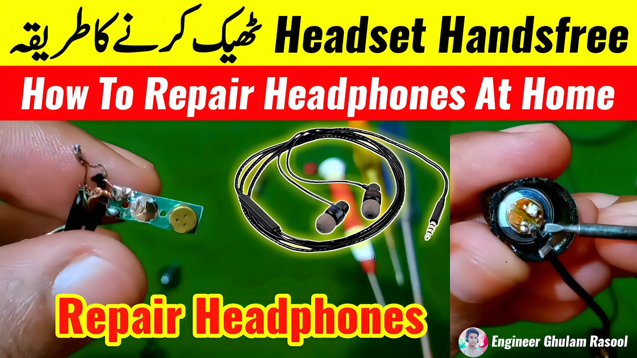 How to repair handsfree headset earphone | Headphone jack pin speaker ...